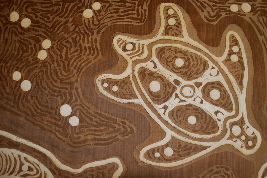 Indigenous Artwork Laser Engraved on Palm Island Magistrates Bench and ...