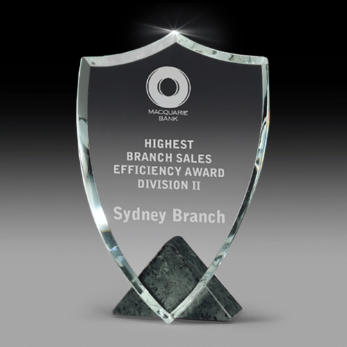 Jade Marble and Crystal Shield Award CM902 | Master Engraving